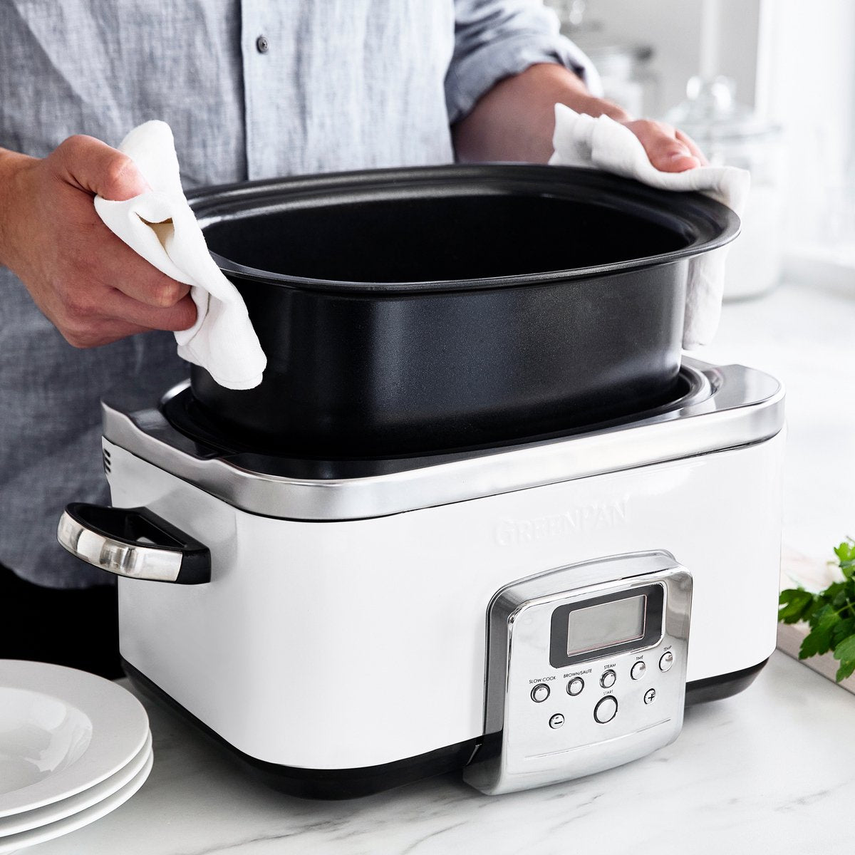 GreenPan Slow Cooker Cream