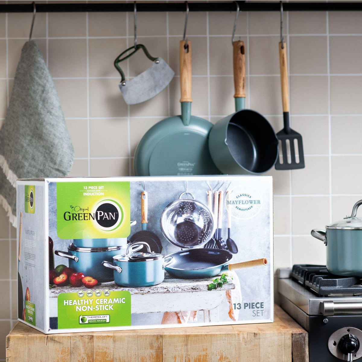 Greenpan Mayflower SET 6 : pan 28cm + steelpan + kookpot 18/20/24 ...